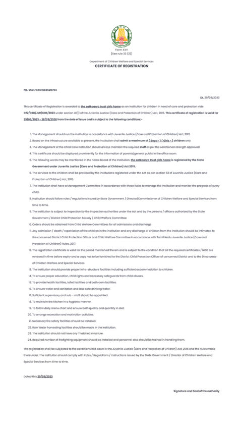 Our Compliances | The Satkaarya Trust